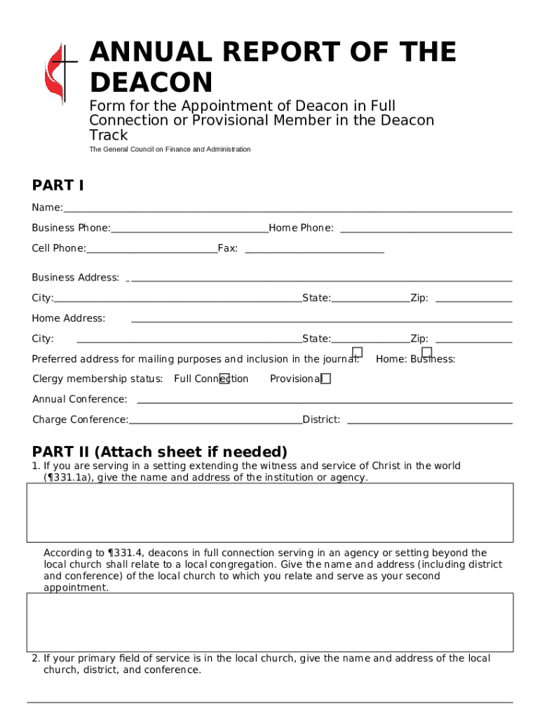 APPOINTMENT OF DEACON IN FULL CONNECTION and - ctcumc.org Doc Template ...