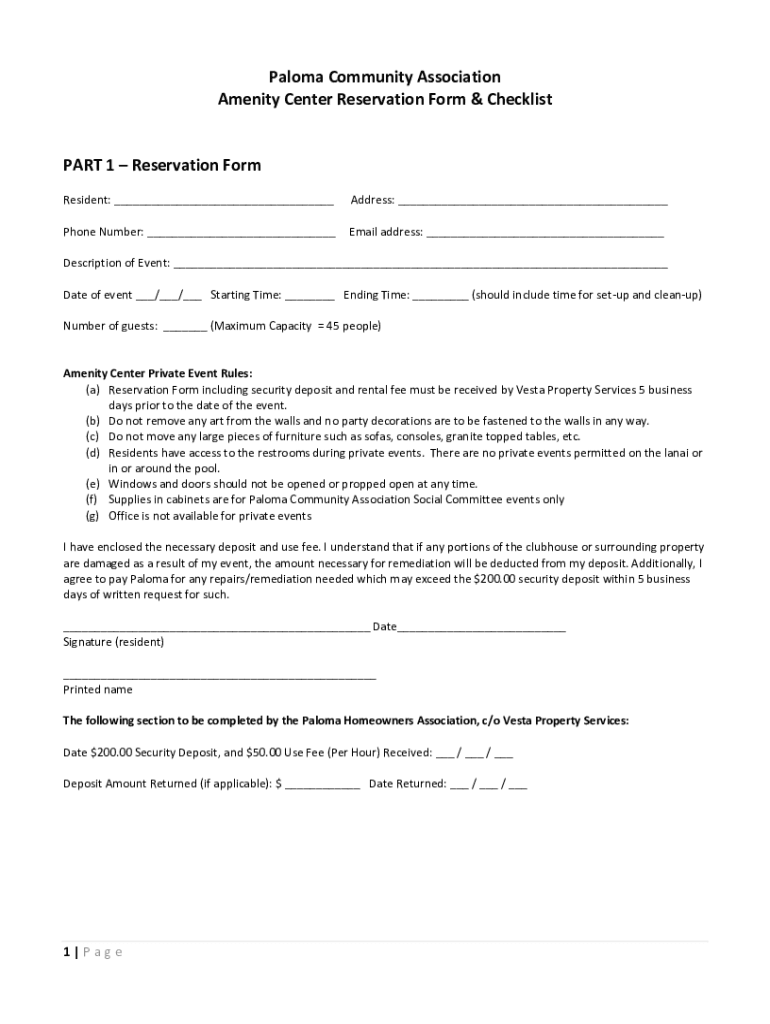 Fillable Online www.reunionms.comcommonappsfiledownloaderAMENITY RESERVATION FORM - reunionms ...