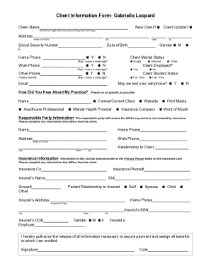 Fillable Online 35+ Client Information Sheet Templates (PDF, Word ...