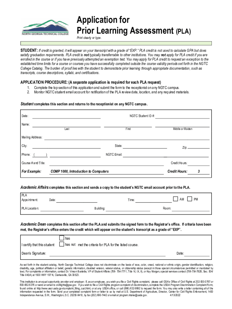 Fillable Online Prior Learning Assessment - University of PhoenixPrior ...