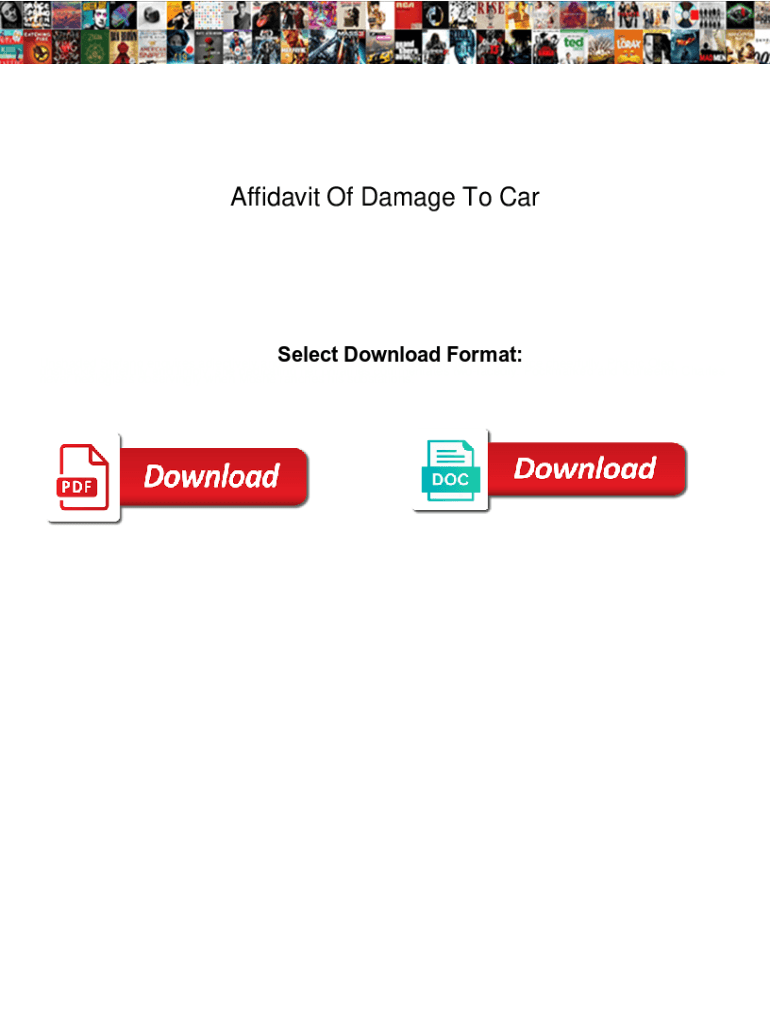 Fillable Online Affidavit Of Damage To Car. Affidavit Of Damage To Car ...
