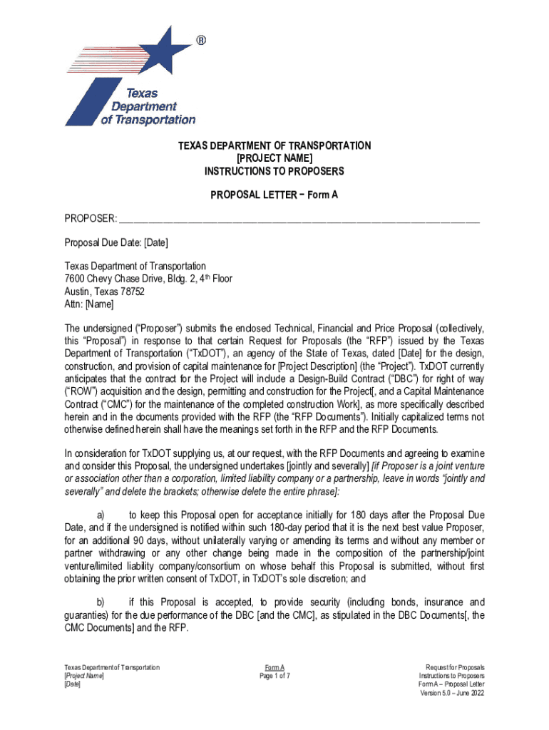 Fillable Online ftp txdot Programmatic ITP Forms - Final Version 5.0 ...