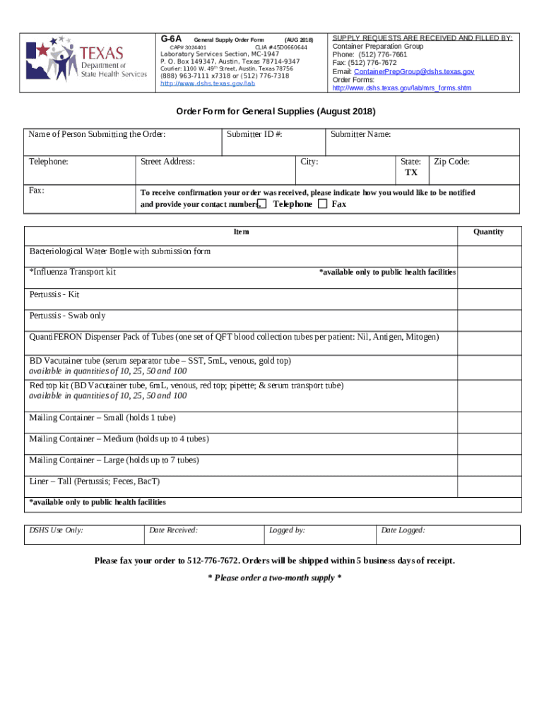 www.dshs.state.tx.uslabsG-6A General Supply Order SEP2016 - dshs.state ...
