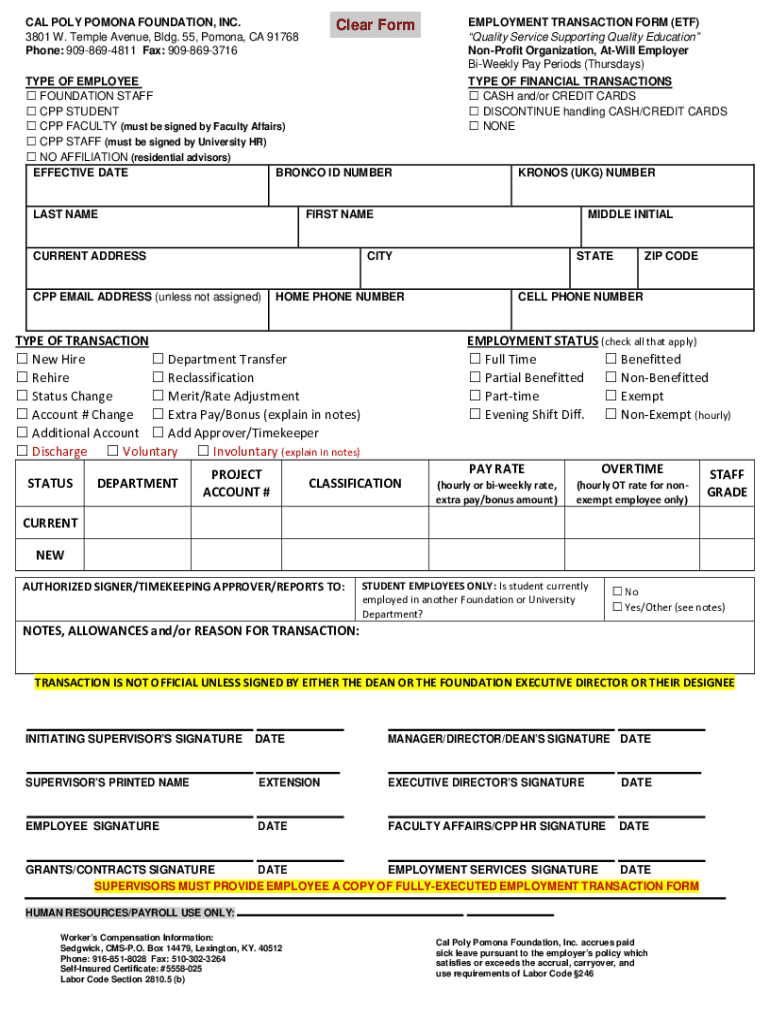 Fillable Online www.foundation.cpp.edumaps-directionsCal Poly Pomona Foundation, Inc ...
