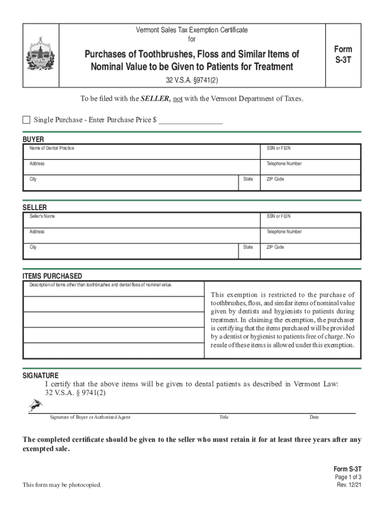 Fillable Online tax vermont Exemption CertificatesDepartment of Taxes ...