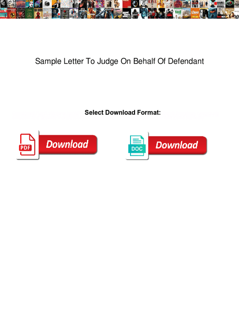 Fillable Online Sample Letter To Judge On Behalf Of Defendant. Sample ...