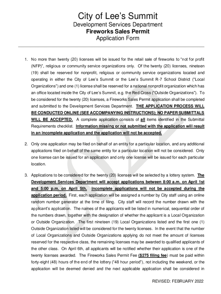 Fillable Online Fireworks Licensing & InspectionFire Safety Fax Email ...