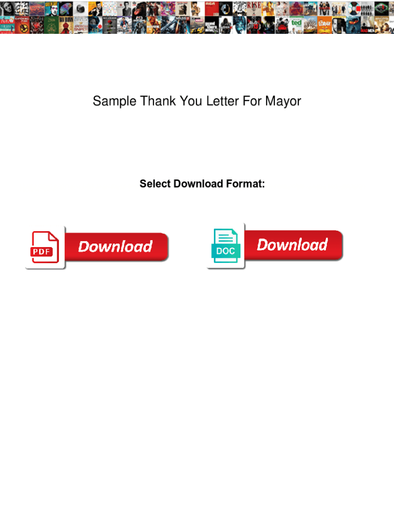 Fillable Online Sample Thank You Letter For Mayor. Sample Thank You ...