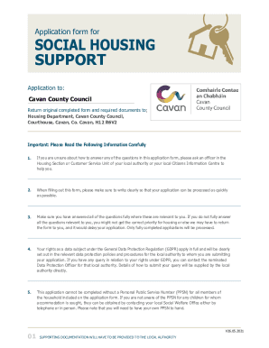 Fillable Online Social Housing Application form English.CCC. word ...