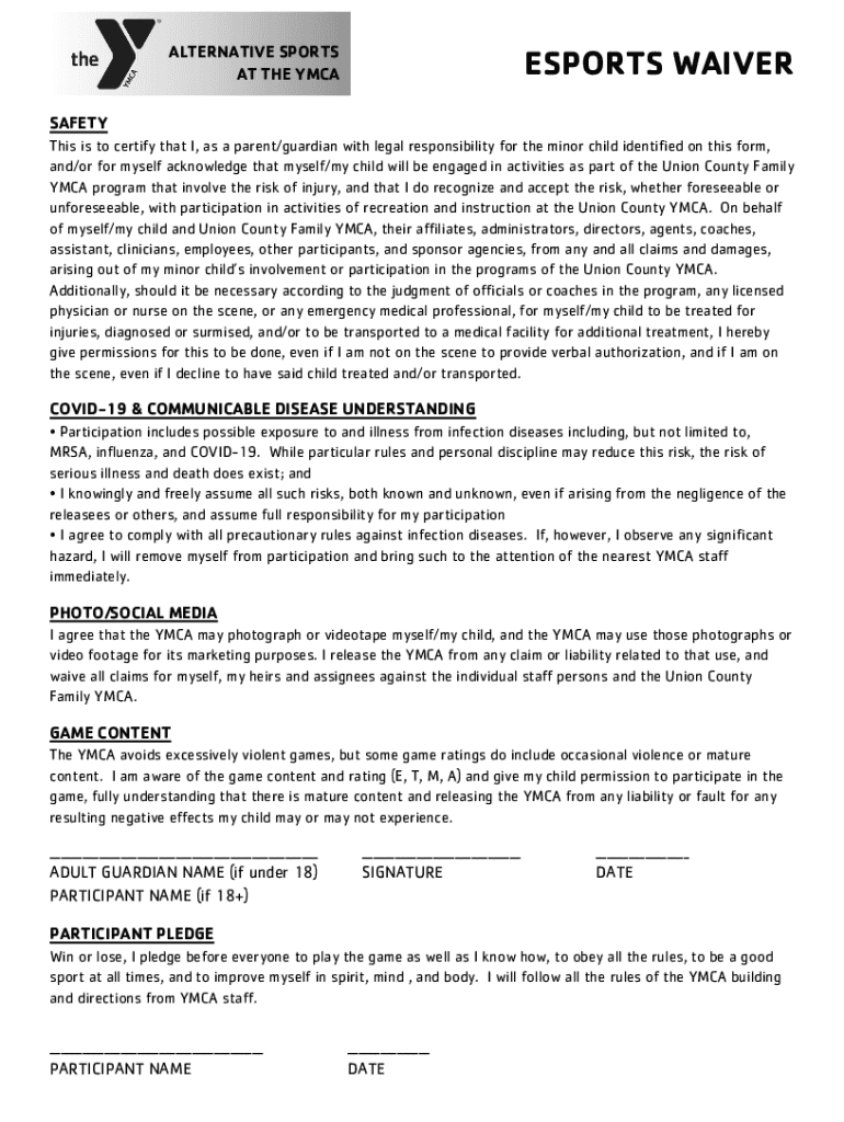 Fillable Online www.shiawasseeymca.orguploads2/9/7Youth Sports ...