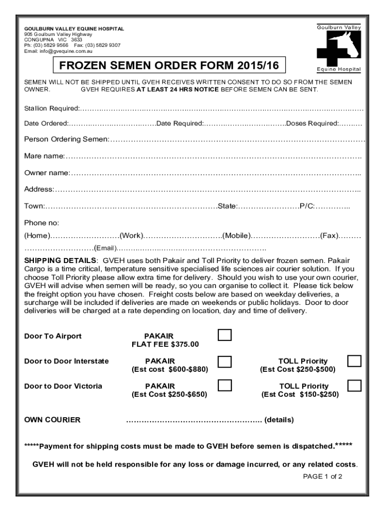 Fillable Online topvet.netgoulburn-valley-equine-hospital-25683Goulburn ...