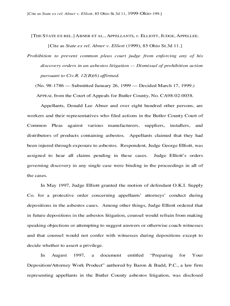 Fillable Online THE STATE EX REL. ABNER ET AL., APPELLANTS, v. ELLIOTT ... Fax Email Print ...