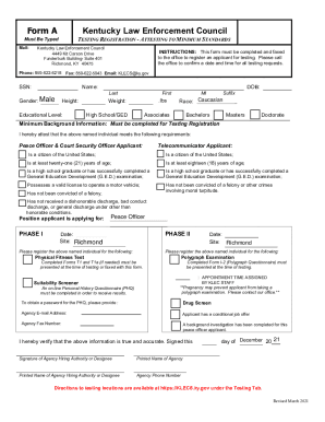Fillable Online Kentucky Law Enforcement Council Form A Fax Email Print ...