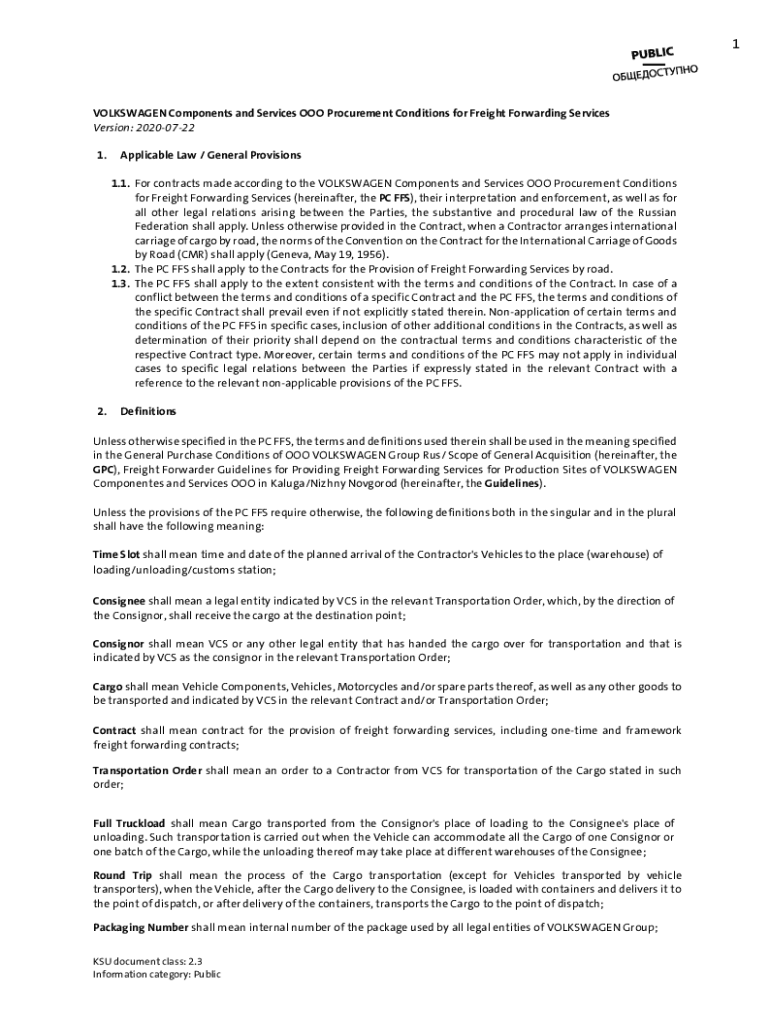 Fillable Online www.lawinsider.comclausegeneral-conditions-forGENERAL CONDITIONS FOR FREIGHT ...