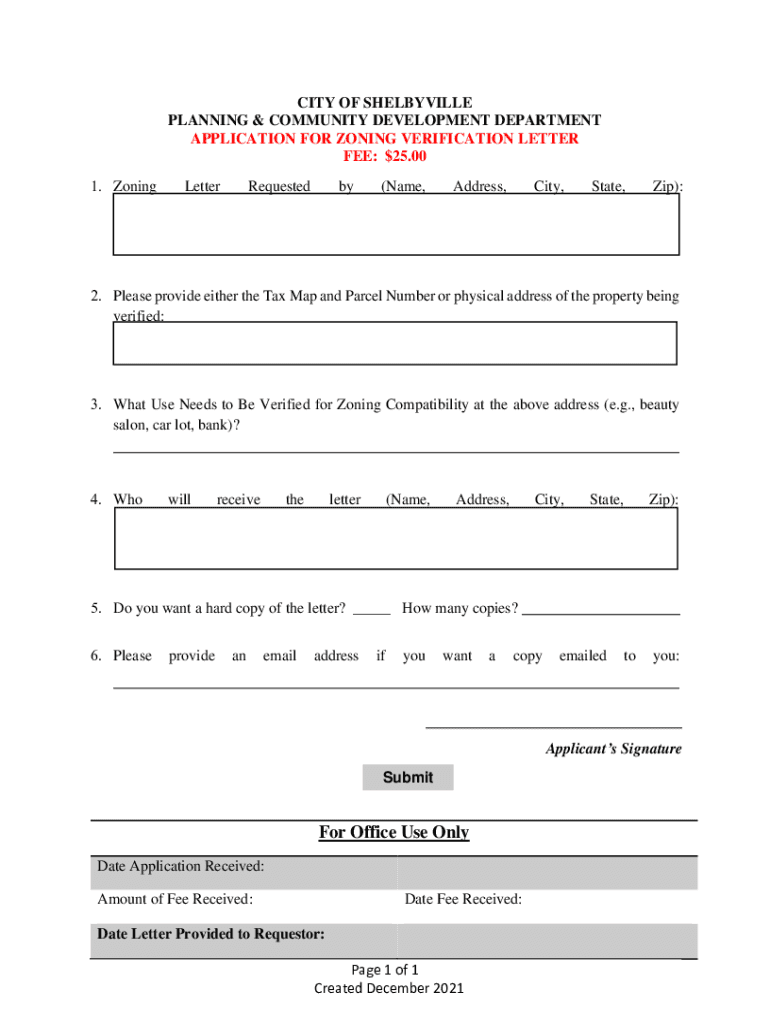 Fillable Online cms9files.revize.comshelbyvilletnZoningCITY OF SHELBYVILLE PLANNING & COMMUNITY ...