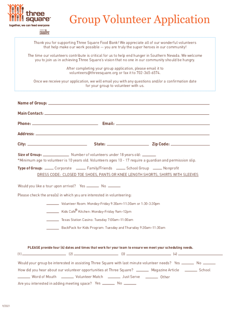 Fillable Online foodbankcny.orggroup-volunteer-request-formGroup ...