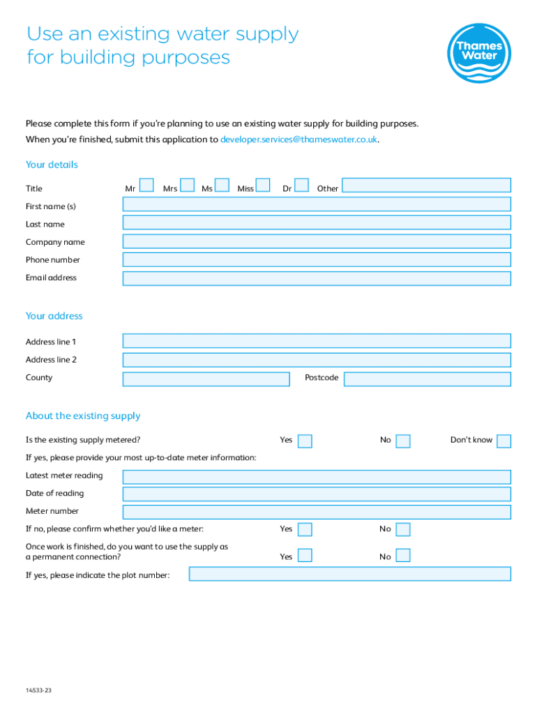 Fillable Online www.thameswater.co.ukmedia-libraryhomeUse an existing ...