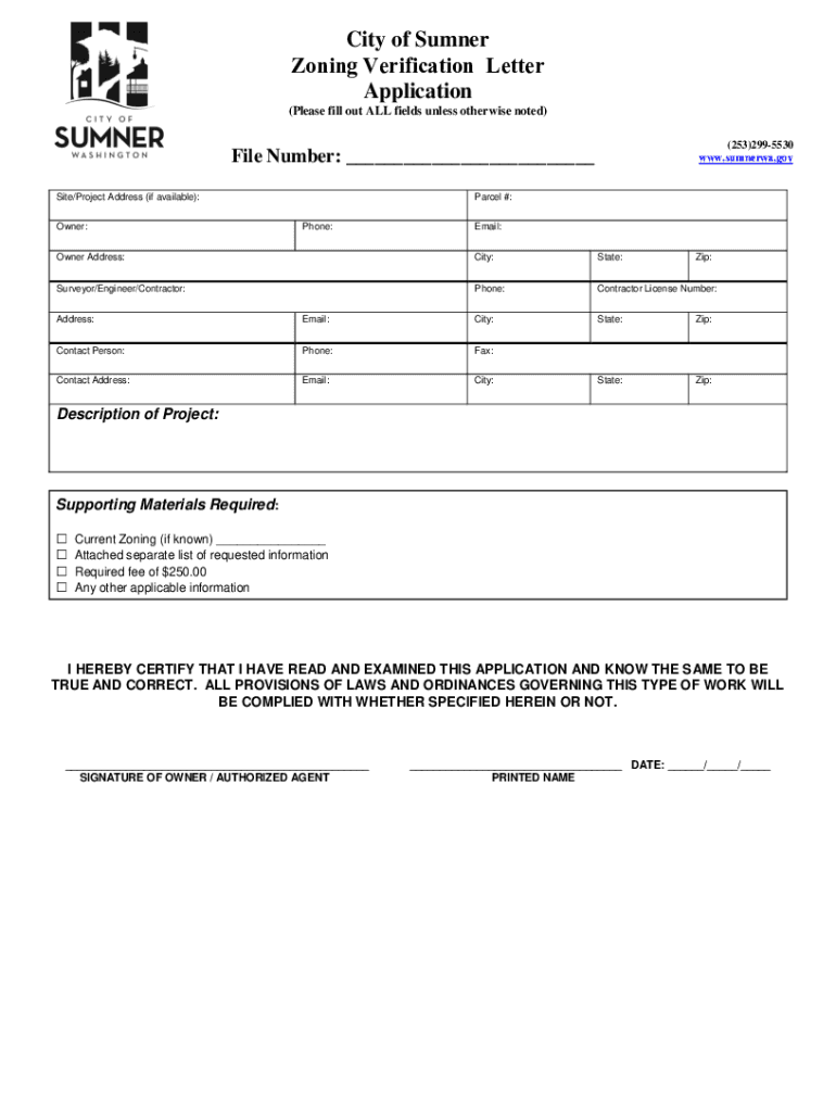 Fillable Online www.fortlauderdale.govhomeshowpublishedZONING VERIFICATION LETTER REQUEST Fax ...