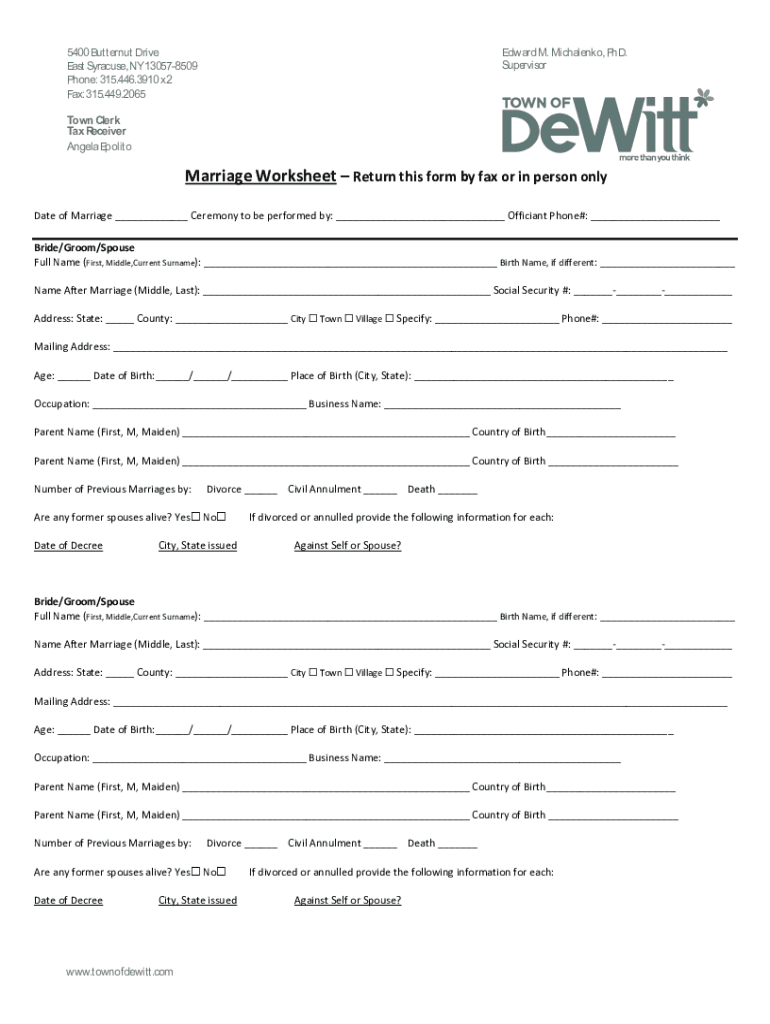 Fillable Online Marriage Worksheet .docx Fax Email Print - pdfFiller