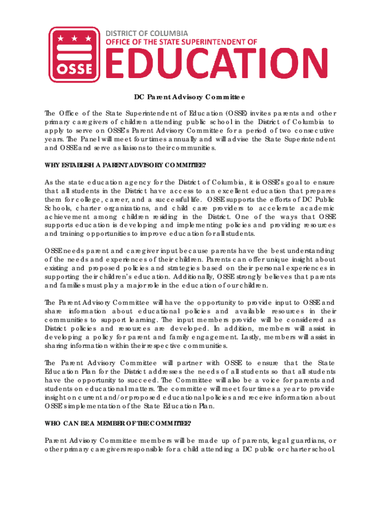 Fillable Online osse dc osse.dc.govagencyoffice-state ...