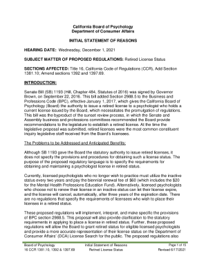 Fillable Online www.psychology.ca.govlawsregsretiredstatusInitial ...