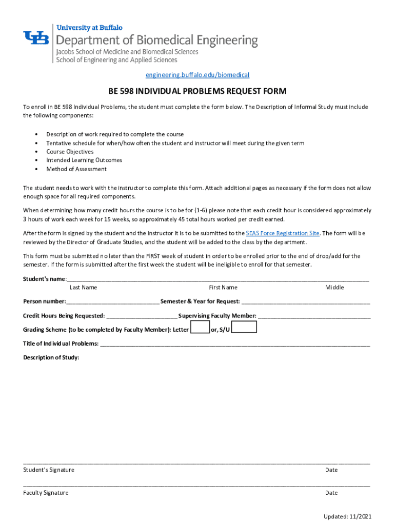 Fillable Online engineering buffalo engineering.buffalo.educontentengineeringBE 598 INDIVIDUAL ...