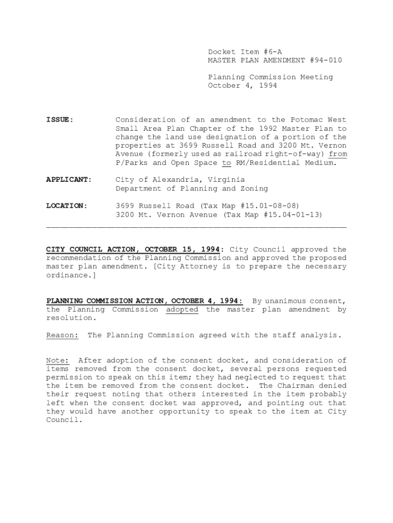 Fillable Online www.alexandriava.govuploadedFilesplanningDocket Item #2 ...