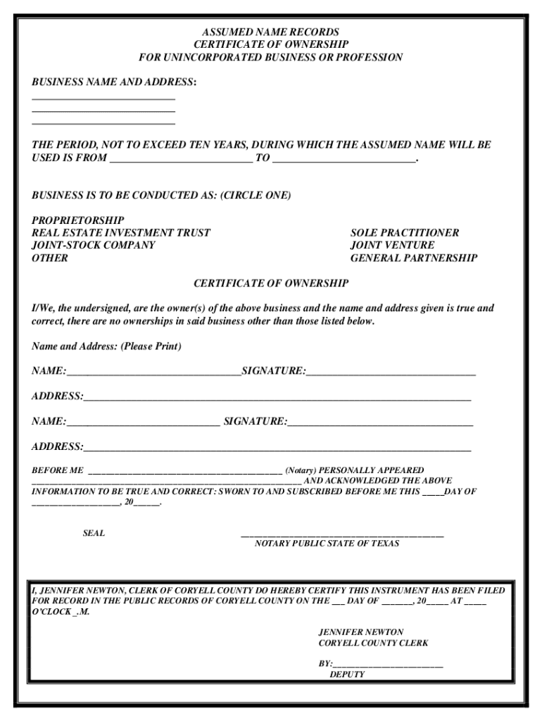Fillable Online www.businesslicenses.comLicensesListAssumed Name ...