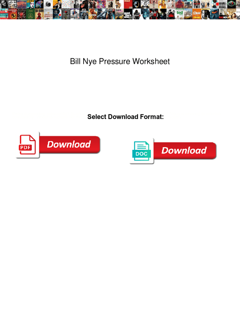Fillable Online Bill Nye Pressure Worksheet. Bill Nye Pressure ...