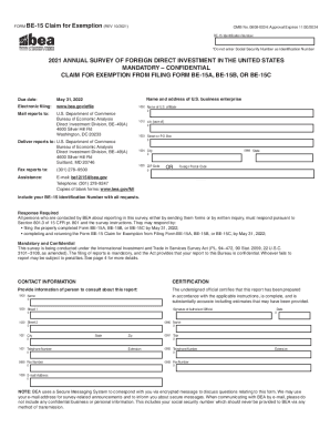 Fillable Online FORM BE-15 Claim for Exemption (REV 10/2021) 2021 ...