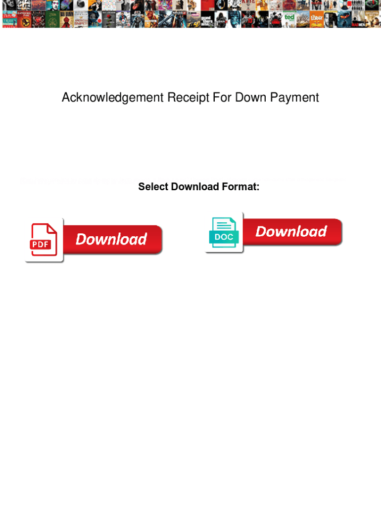 Fillable Online Acknowledgement Receipt For Down Payment ...