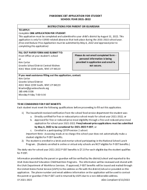 Fillable Online fill.ioPANDEMIC-EBT-APPLICATION-FOR-STUDENTFillable ...