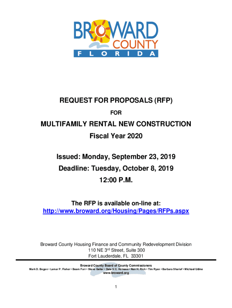 Fillable Online Request for Proposals for Multifamily Rental New ...
