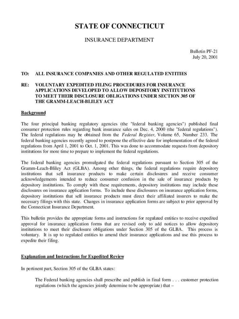 Fillable Online www.business.ct.govCIDBulletinsPolicy Forms PF ...
