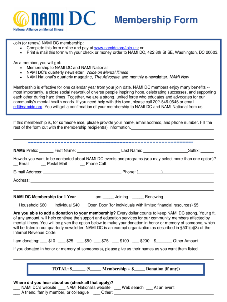 Fillable Online www.coursehero.comfile45214420Membership-Form.doc ...