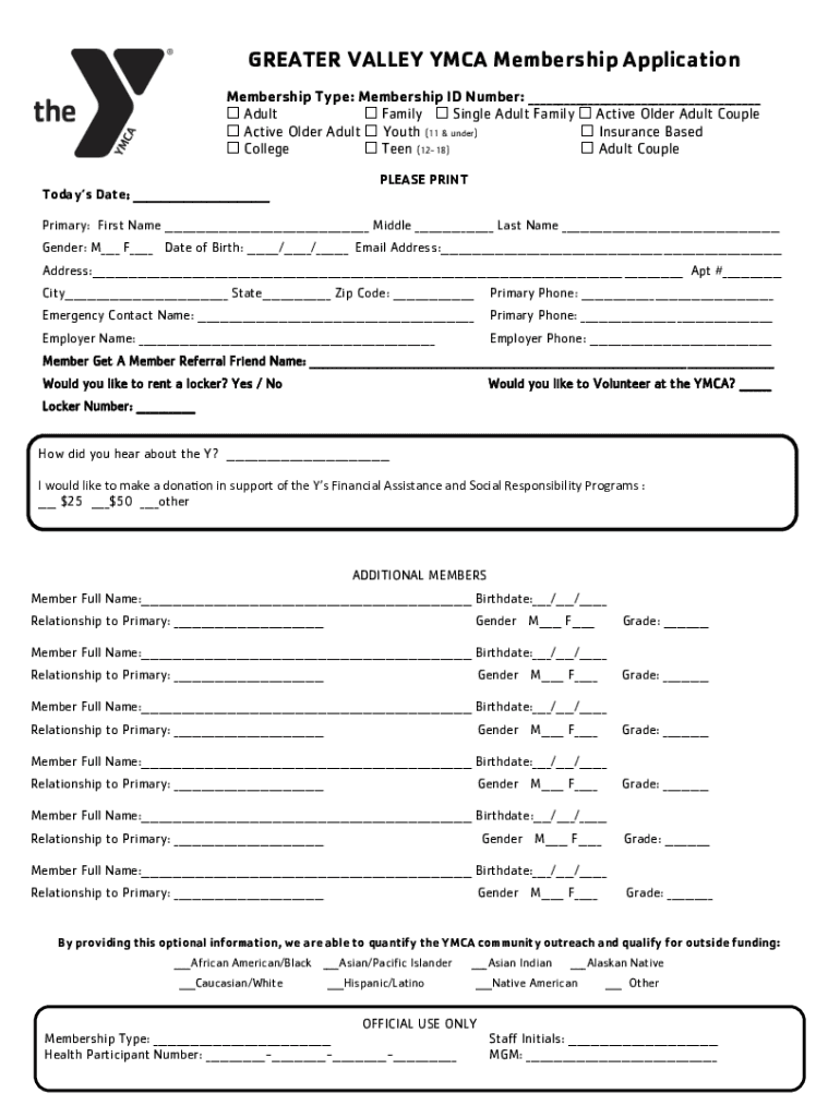 Fillable Online www.gv-ymca.orgtemplateuploadfilesGREATER VALLEY YMCA ...