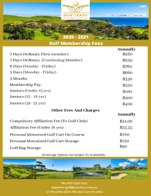 Fillable Online GOLF MEMBERSHIP APPLICATION FORM Fax Email Print ...