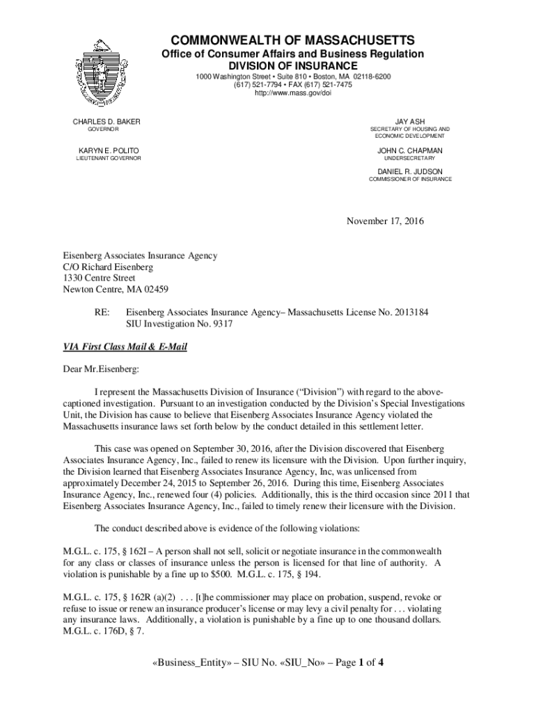 Fillable Online www.mass.gov doc 2016-siu-9317pdfCOMMONWEALTH OF ...