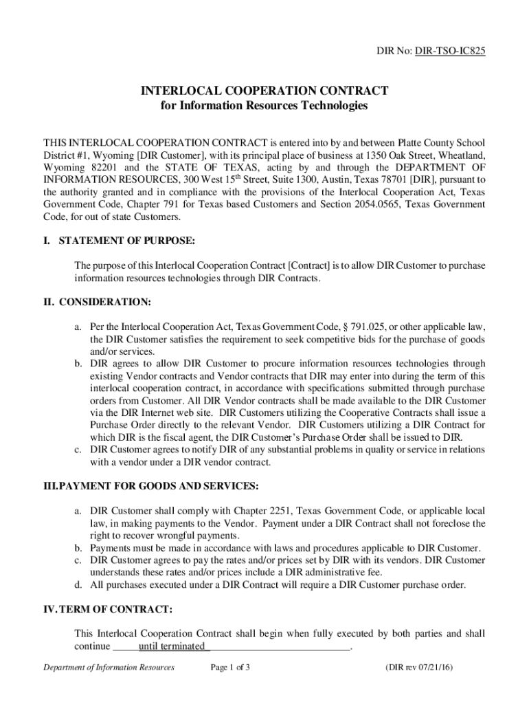 Fillable Online dir texas pubext.dir.texas.govportalinternalINTERLOCAL ...