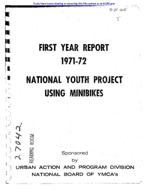 Fillable Online FIRST YEAR REPORT 1971-72 NATIONAL YOUTH PROJECT ...