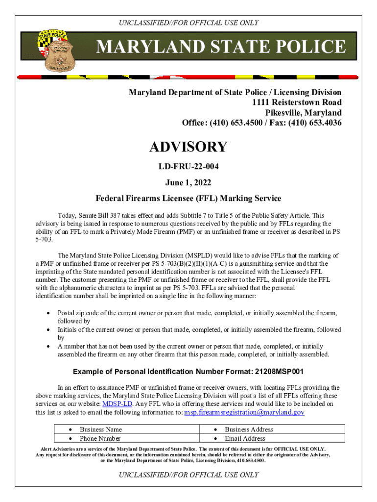 Fillable Online Federal Firearms Licensee (FFL) Marking Service ...