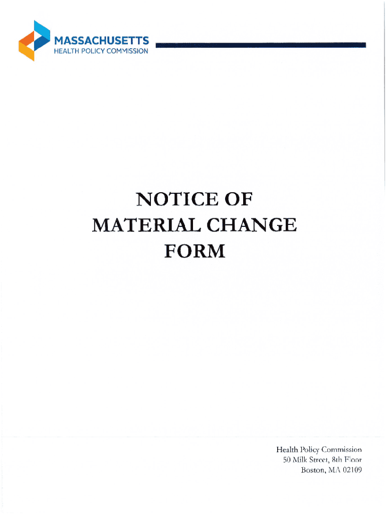 Fillable Online www.mass.govdocmaterial-change-notice-form-1NOTICE OF ...