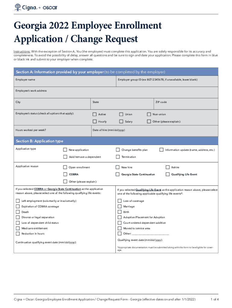 Fillable Online doczz.netdoc7578180Georgia Employee Enrollment/Change Form - 2 Fax Email Print ...