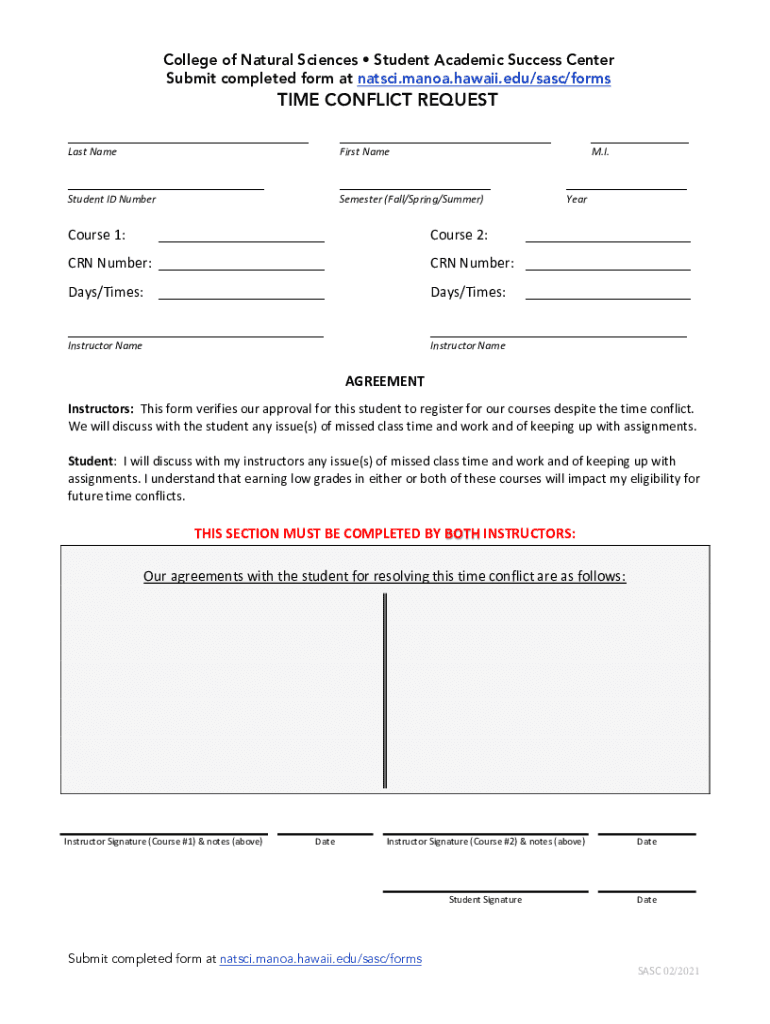 Fillable Online natsci.manoa.hawaii.edusascpostSTUDENT ACADEMIC SUCCESS CENTER - College of ...
