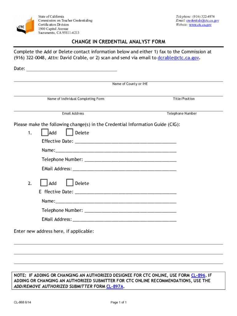 Fillable Online www.ctc.ca.govdocsdefault-sourceCredential Information ...