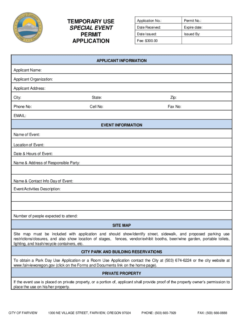 Fillable Online FAQs for Special Event and Temporary Use Permits - CivicPlus Fax Email Print ...