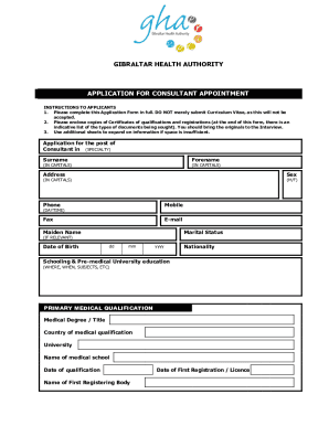 Fillable Online GHA Consultant Application Form Fax Email Print - pdfFiller