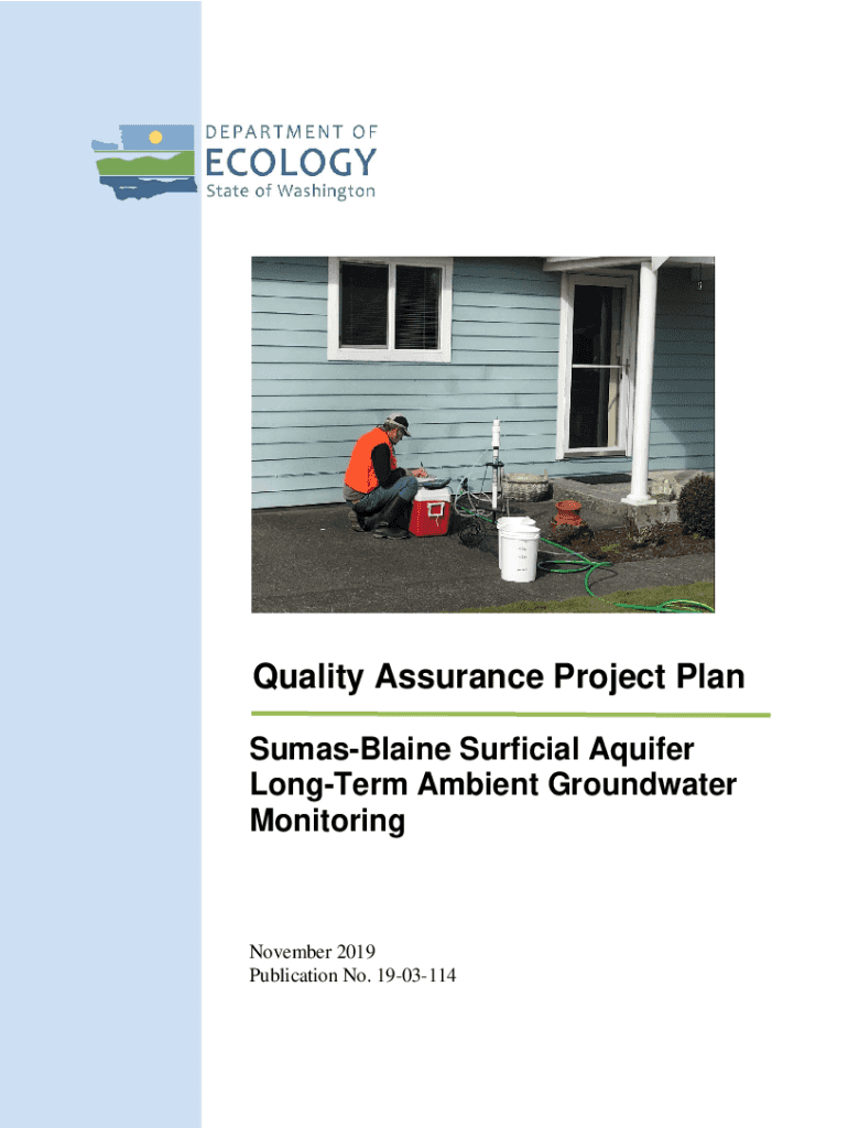 Fillable Online Quality Assurance Project Plan: Sumas-Blaine Surficial Aquifer Long ... Fax ...