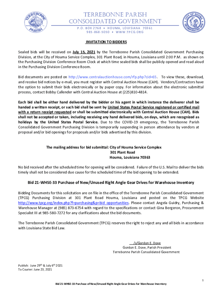 Fillable Online www.tpcg.org files purchasingTerrebonne Parish ...