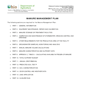 Fillable Online agri ohio Land Application of Manure Manure Management ...